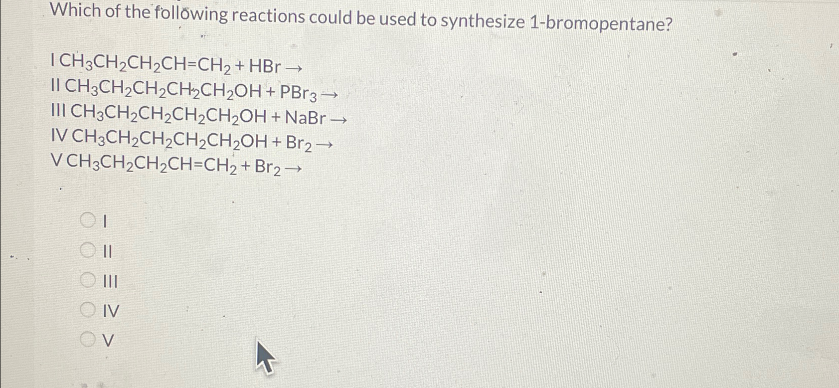 Solved Which of the following reactions could be used to | Chegg.com