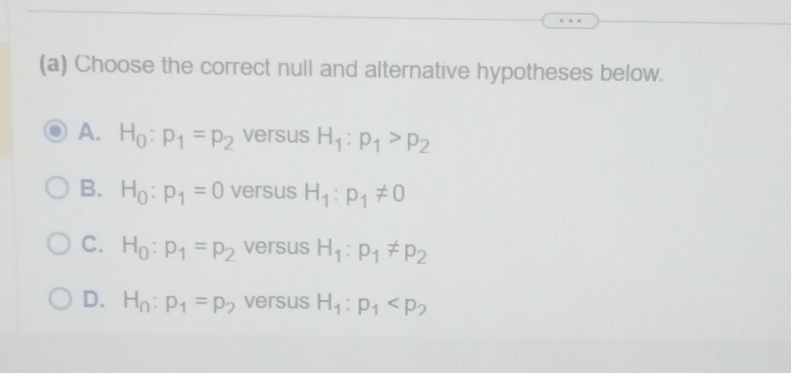 Solved Conduct a test at the α=0.10 level of significance by | Chegg.com