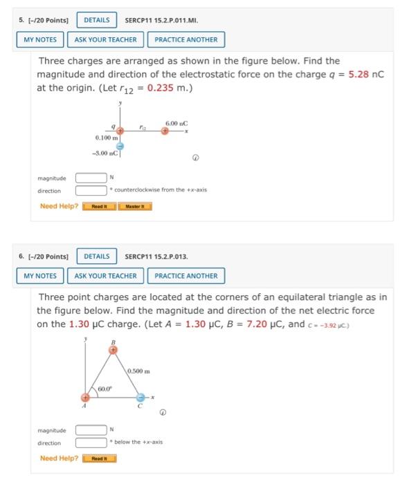 Solved SERCP11 15.2.P.011.MI. 5. [-/20 Points) DETAILS MY | Chegg.com Solved SERCP11 15.2.P.011.MI. 5. [-/20 Points) DETAILS MY | Chegg.com