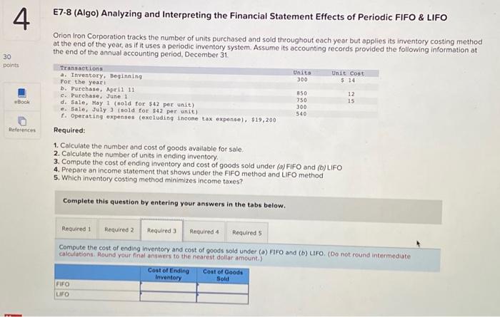 Solved E7-8 (Algo) Analyzing and Interpreting the Financial | Chegg.com