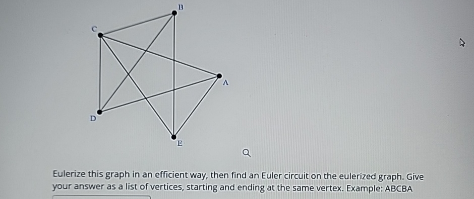 Solved Eulerize this graph in an efficient way, then find an | Chegg.com Solved Eulerize this graph in an efficient way, then find an | Chegg.com
