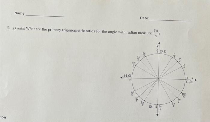 Solved 5. ( 3 marks) What are the primary trigonometric | Chegg.com