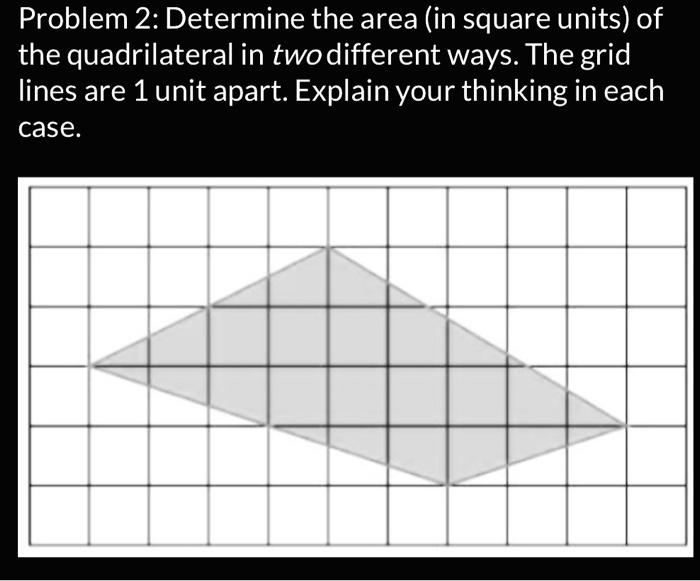 Solved Problem 2: Determine the area (in square units) of | Chegg.com