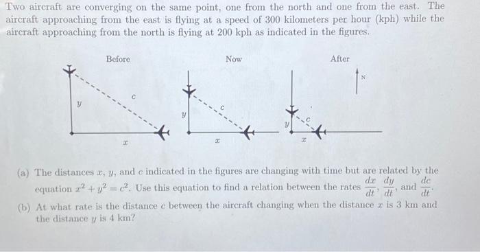 Solved Two aircraft are converging on the same point, one | Chegg.com