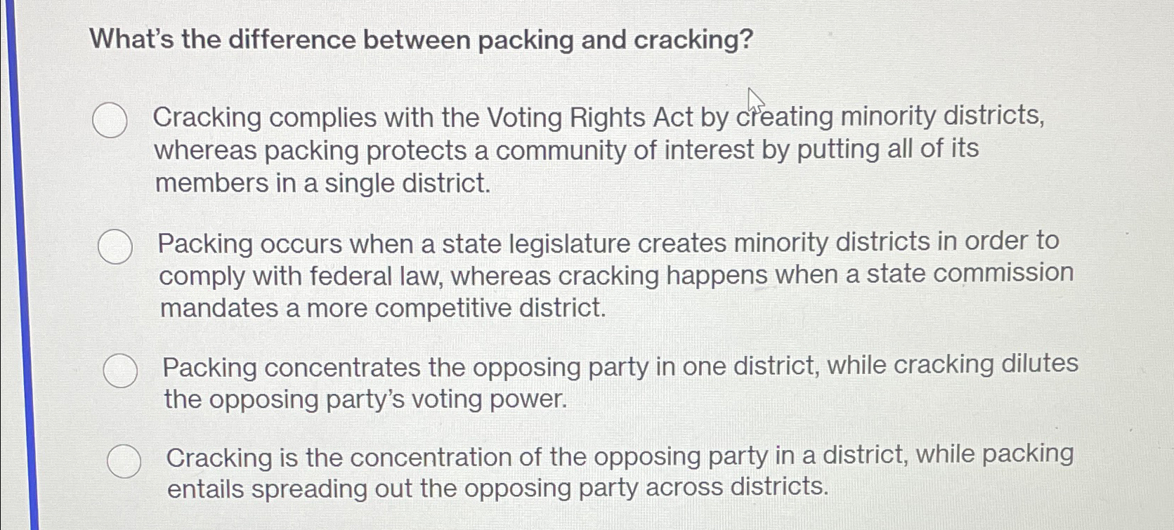 Solved What's the difference between packing and | Chegg.com