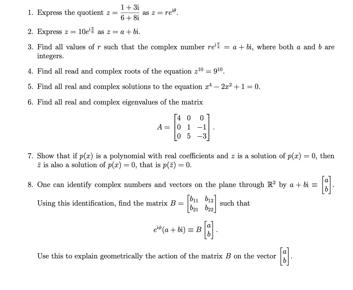 Solved Express the quotient z = 1 + 3i 6 + 8i as z = | Chegg.com