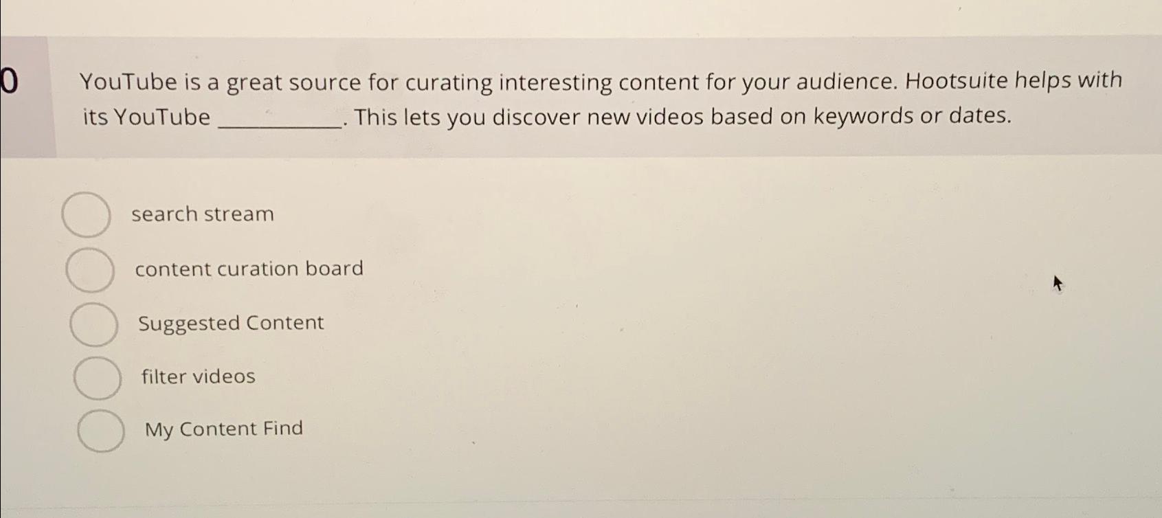 Solved YouTube is a great source for curating interesting | Chegg.com