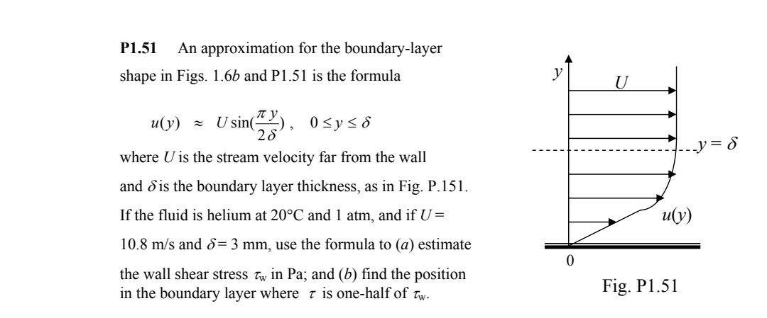 Solved P1.51 An approximation for the boundary-layer shape | Chegg.com