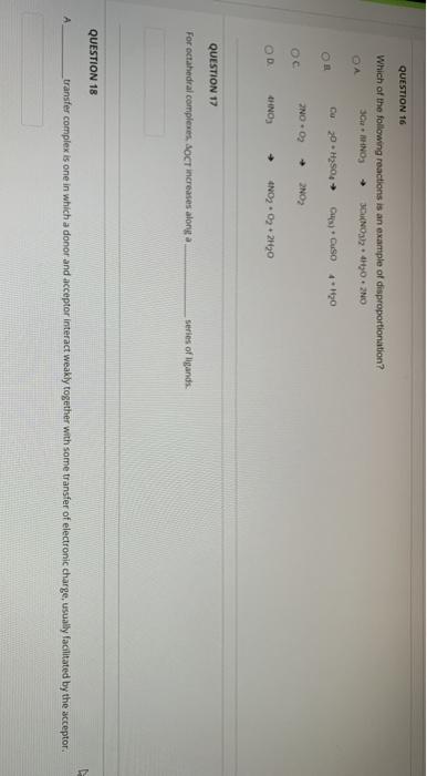 Solved QUESTION 16 Which of the following reactions is an | Chegg.com