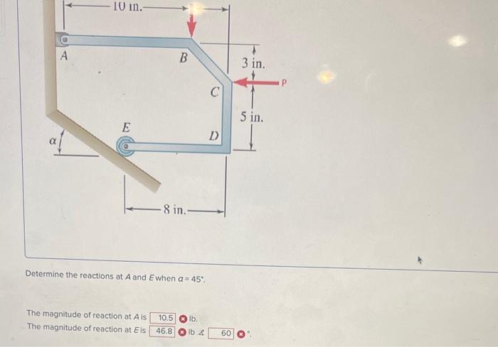 Solved Determine the reactions at A and E when | Chegg.com