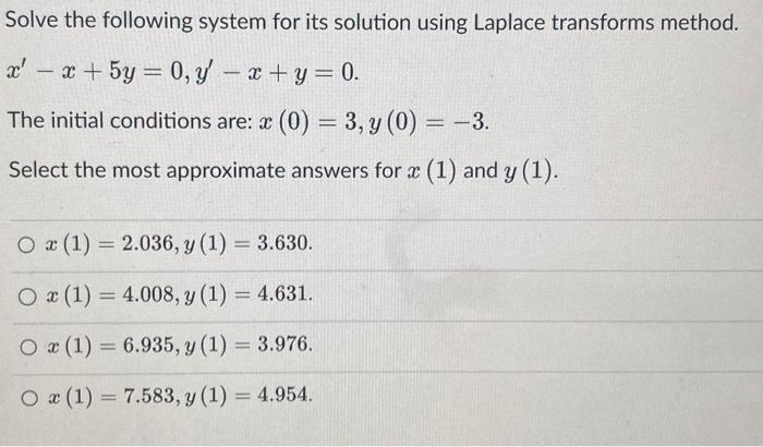 Solved Solve the following system for its solution using | Chegg.com