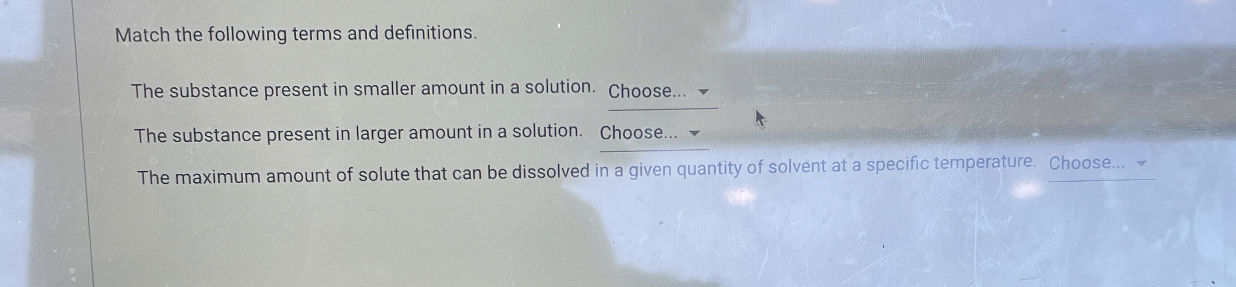 Solved Match the following terms and definitions.The | Chegg.com