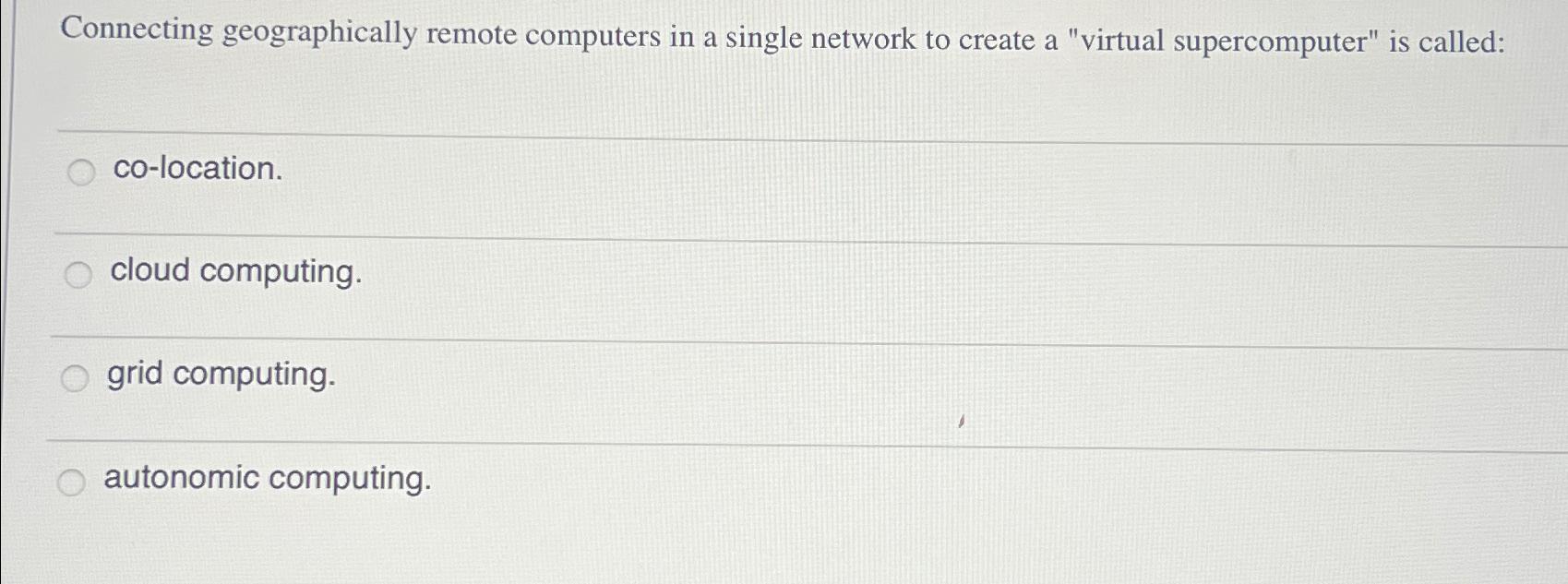 Solved Connecting geographically remote computers in a | Chegg.com