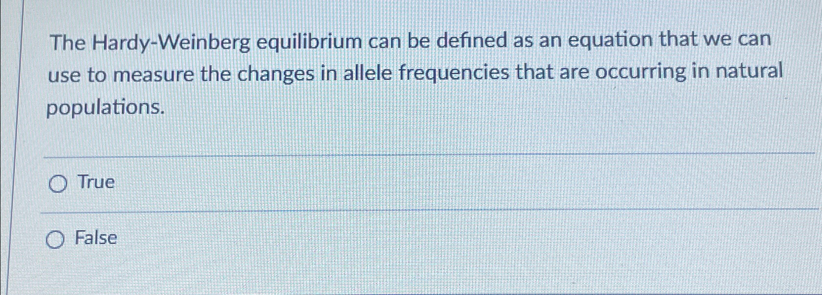 Solved The Hardy-Weinberg equilibrium can be defined as an | Chegg.com