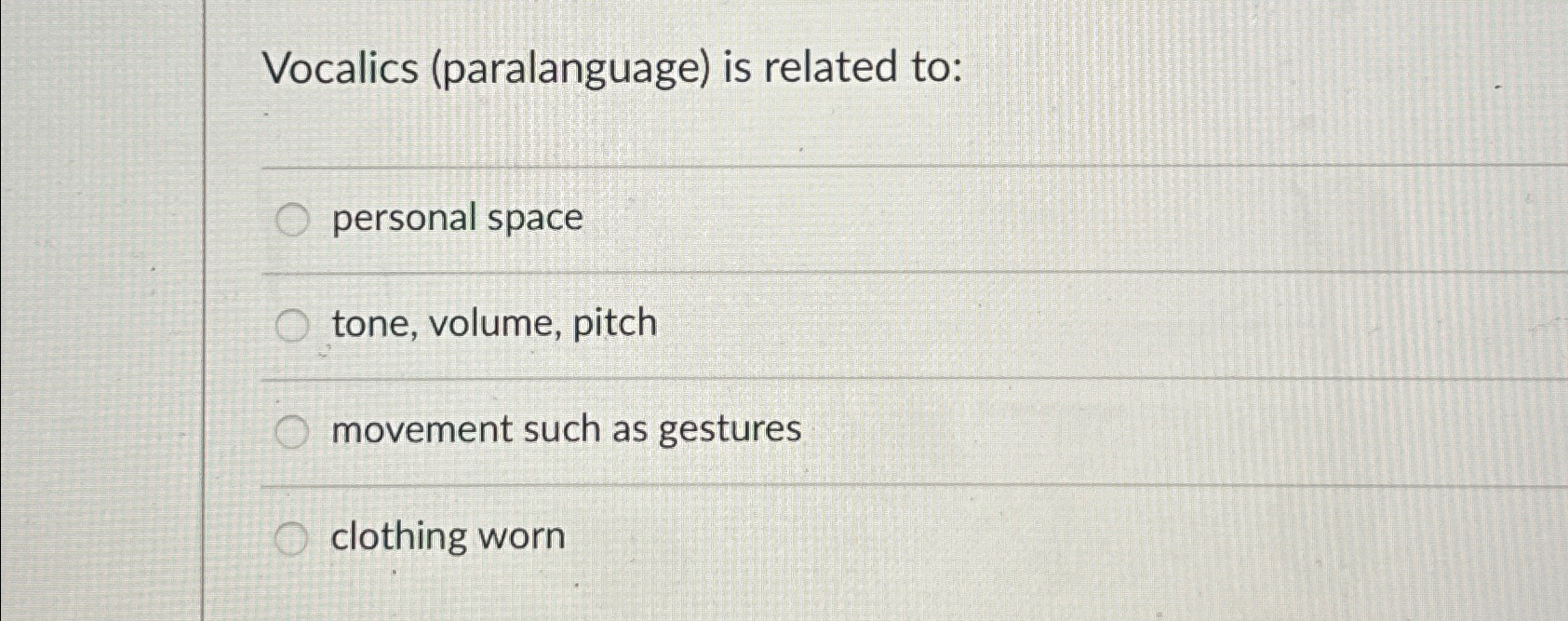 Solved Vocalics Paralanguage ﻿is Related To Personal