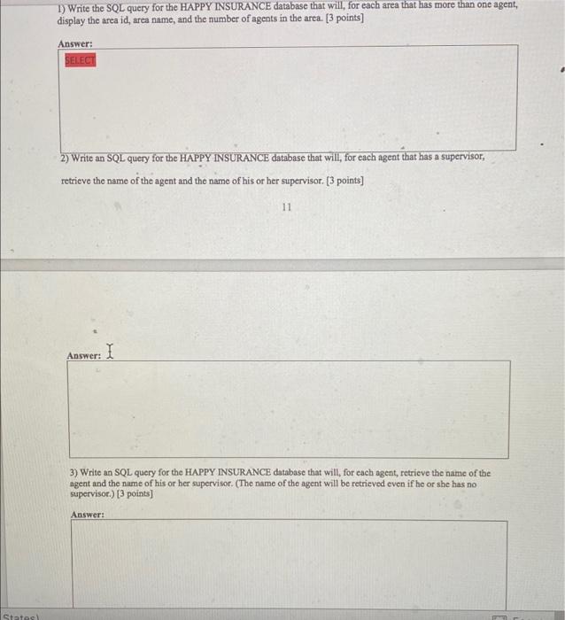 Solved HAPPY INSURANCE Observe the HAPPY INSURANCE DATABASE: | Chegg.com