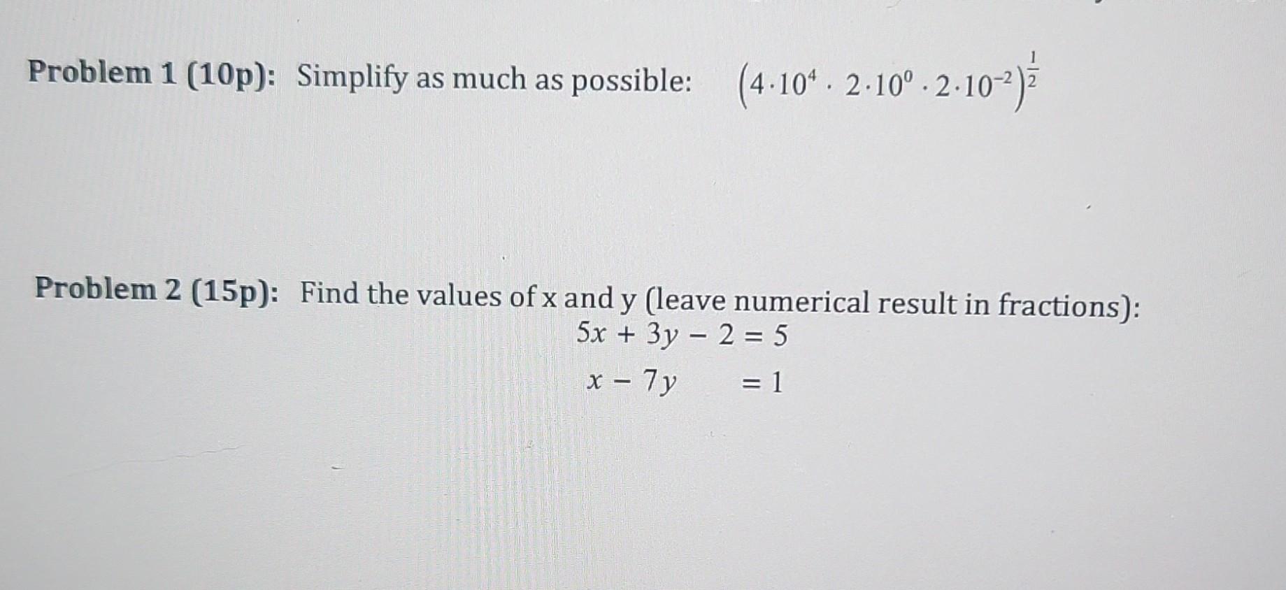 Solved Problem 1(10p): Simplify as much as possible: | Chegg.com