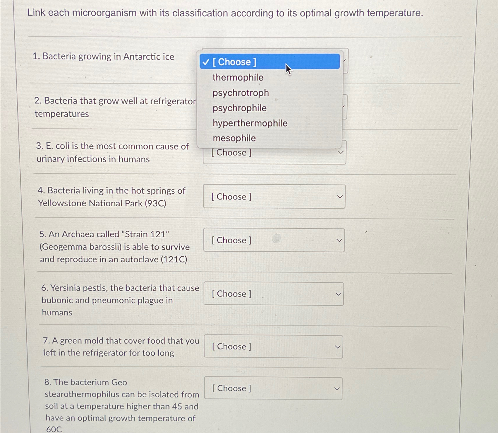 Solved Link each microorganism with its classification | Chegg.com