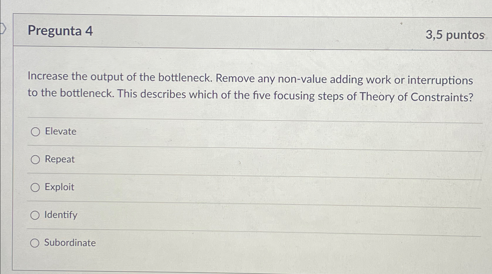 Solved Pregunta 43,5 ﻿puntosIncrease the output of the | Chegg.com