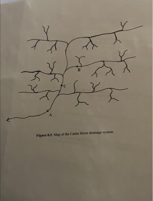 Solved B ㅈ Figure 8.5. Map of the Carter River drainage | Chegg.com