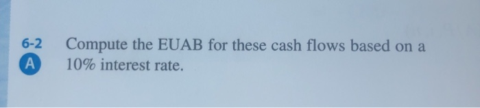 Solved 6-2 A Compute the EUAB for these cash flows based on | Chegg.com