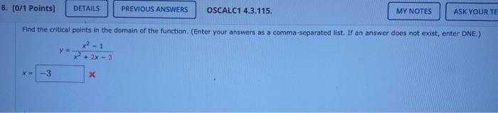 Solved 8. [O/1 Points) DETAILS PREVIOUS ANSWERS OSCALC1 | Chegg.com Solved 8. [O/1 Points) DETAILS PREVIOUS ANSWERS OSCALC1 | Chegg.com