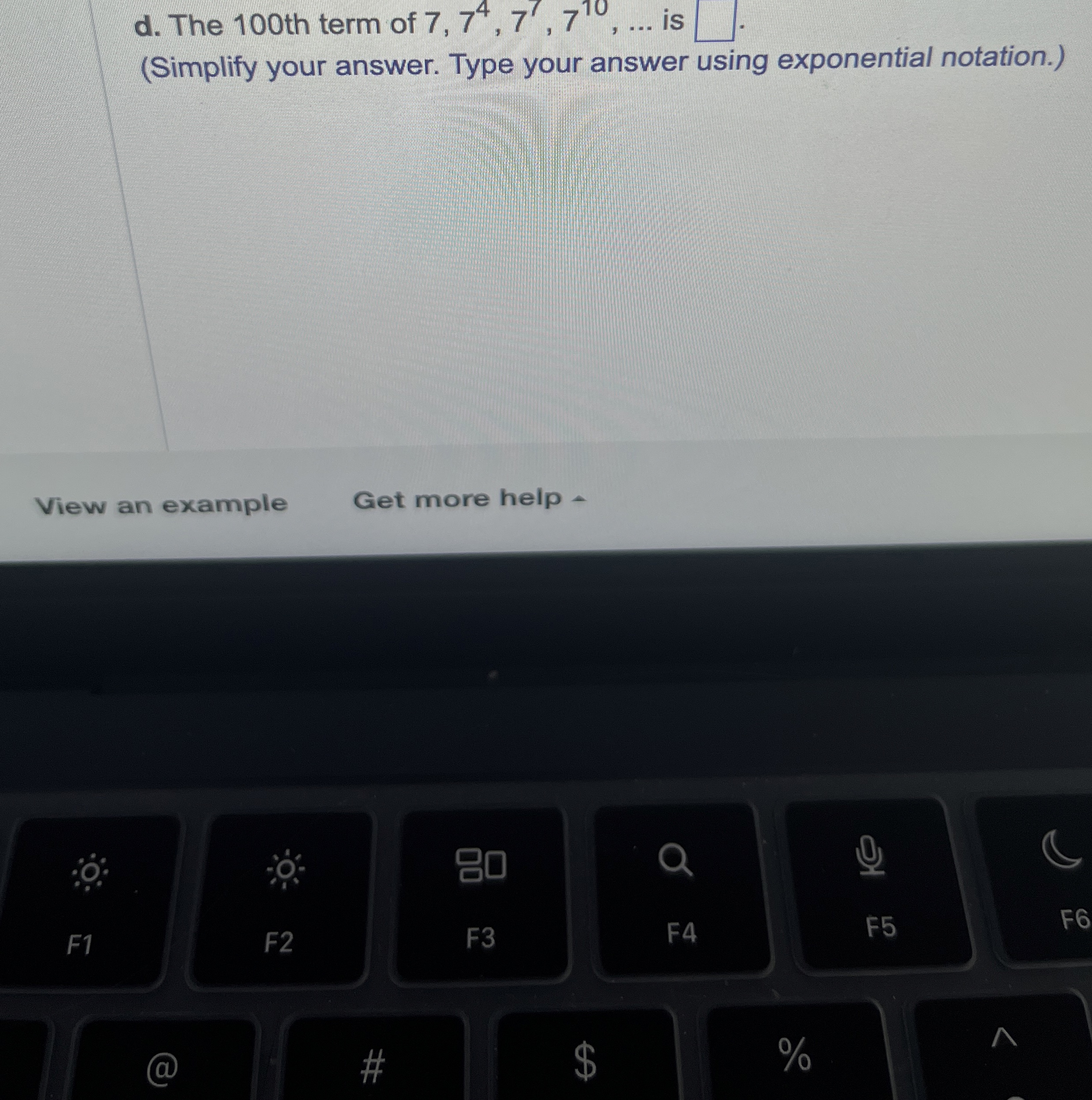 Solved d. ﻿The 100 ﻿th term of 7,74,77,710,dots is | Chegg.com