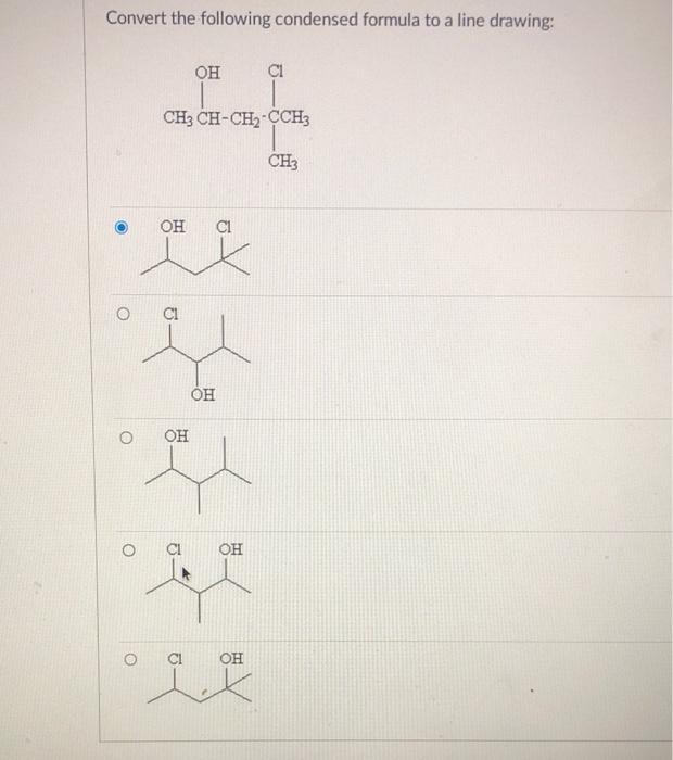 Solved Convert the following condensed formula to a line | Chegg.com