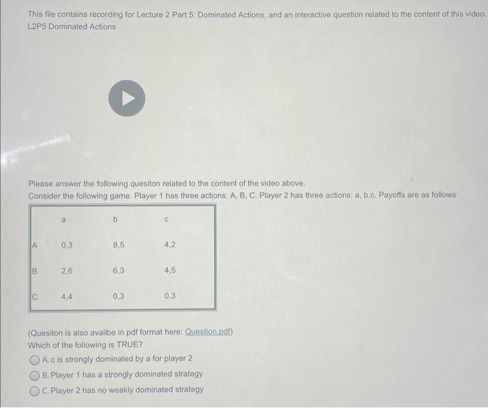 Solved This file contains recording for Lecture 2 Part 5: | Chegg.com