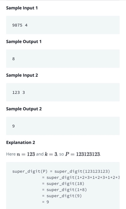 Solved We define super digit of an integer using the | Chegg.com Solved We define super digit of an integer using the | Chegg.com
