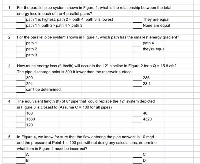 Solved 1 For the parallel pipe system shown in Figure 1, | Chegg.com