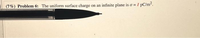Solved (7\%) Problem 6: The uniform surface charge on an | Chegg.com