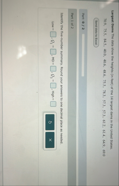 Solved Largest Dams The data show the heights (in feet) ﻿of | Chegg.com