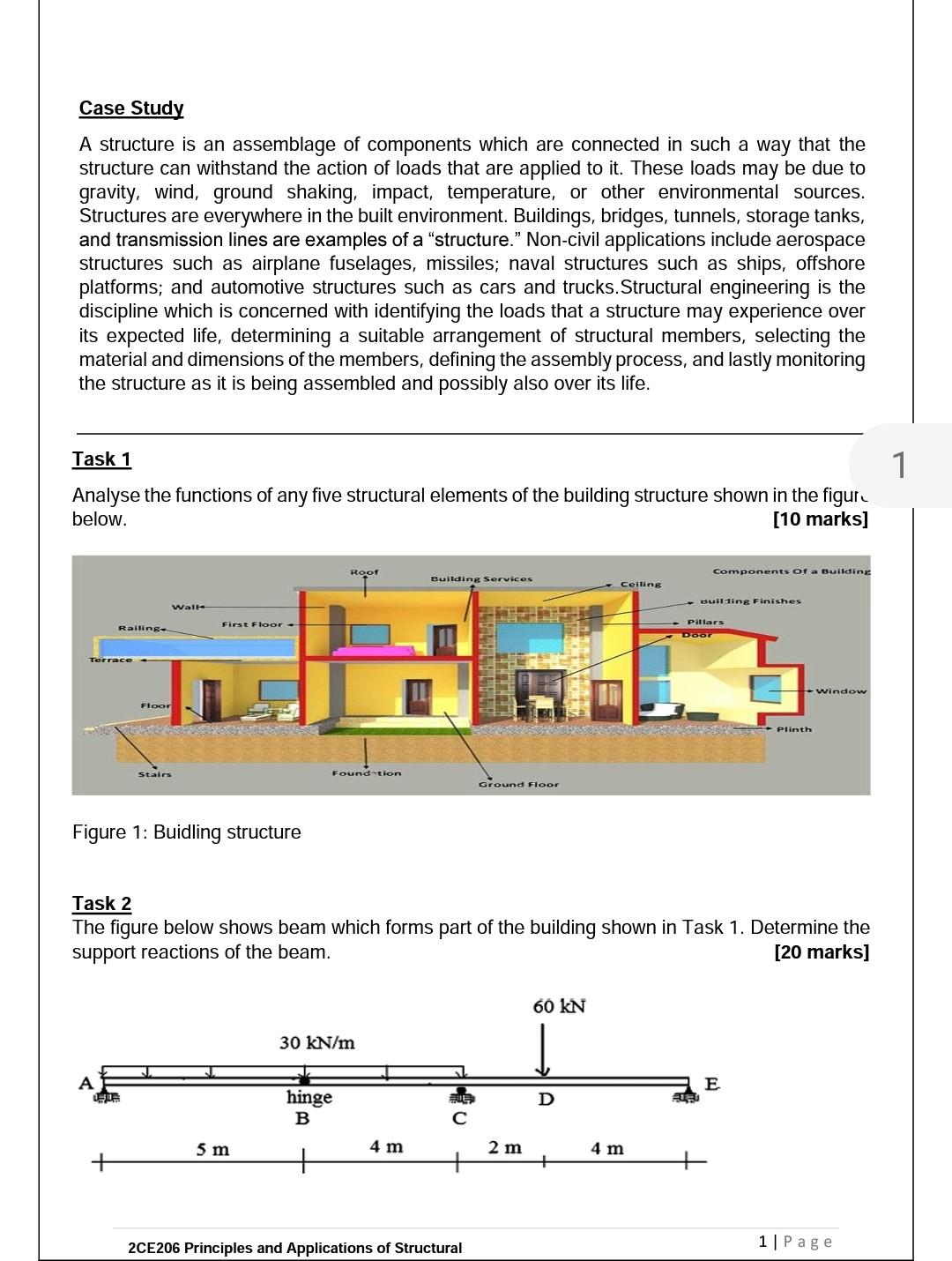 Solved Case Study A structure is an assemblage of components | Chegg.com