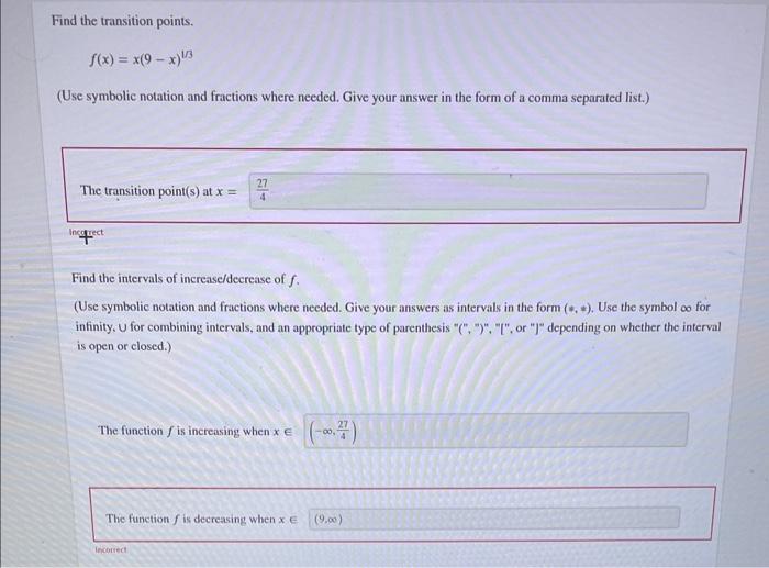Solved Find the transition points. y=8x3+192x2 (Use symbolic | Chegg.com