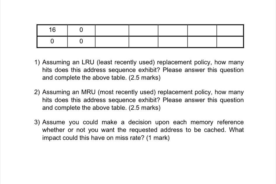 Solved Q2. Assume a 2-way set associative cache with 4 | Chegg.com