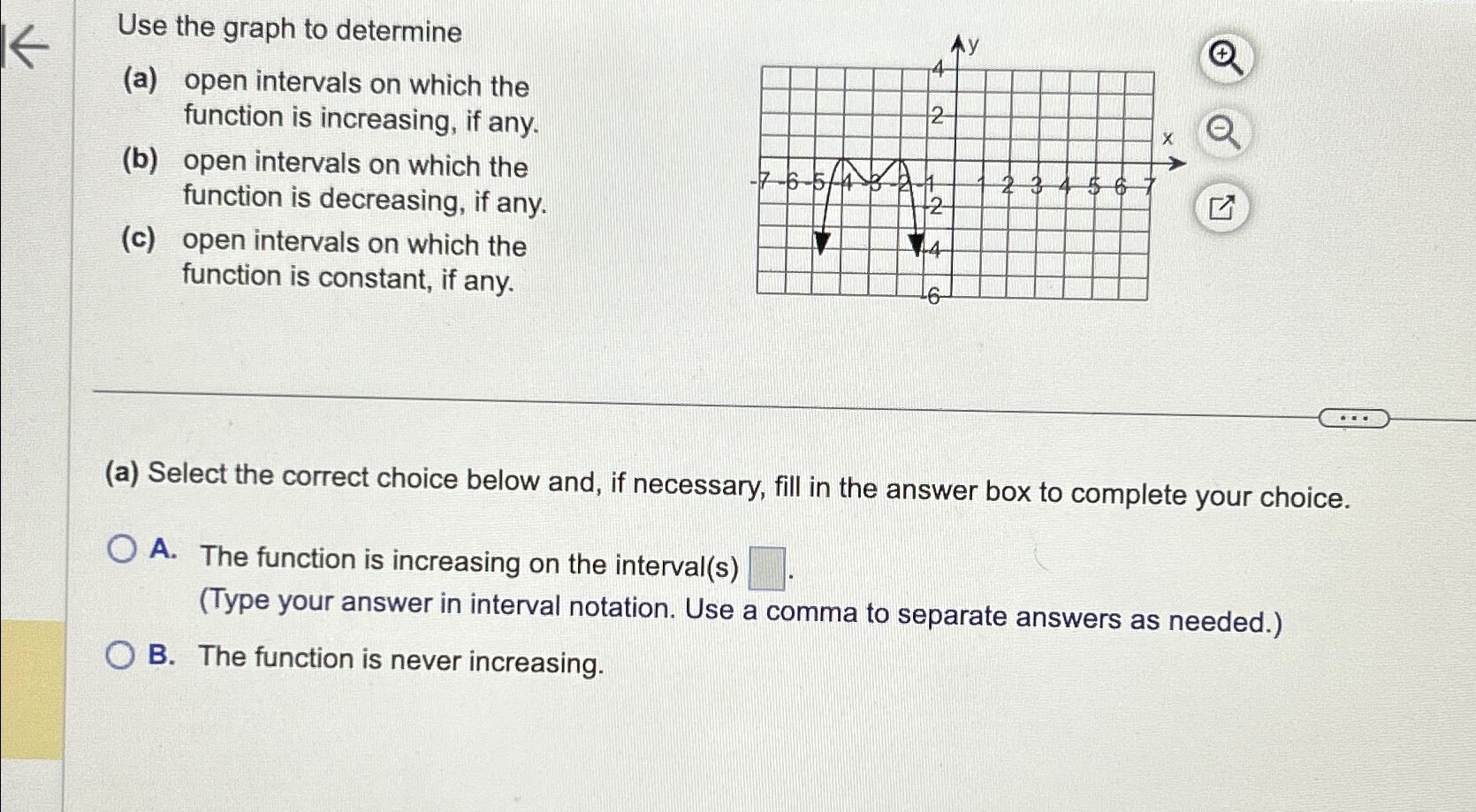 Solved Use the graph to determine(a) ﻿open intervals on | Chegg.com