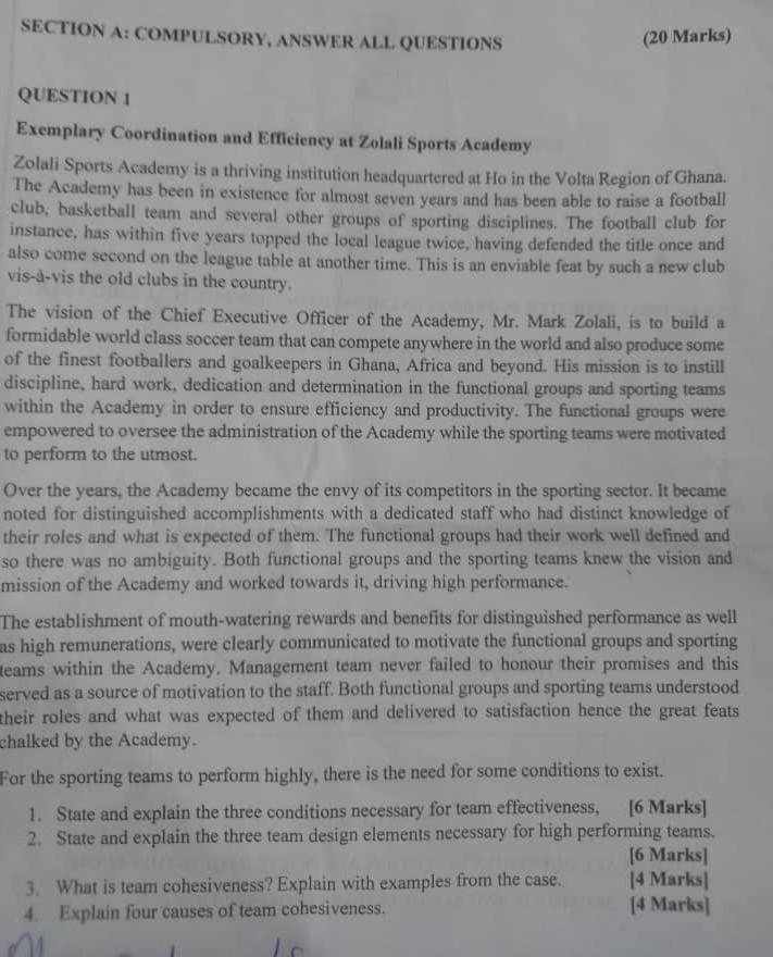 Solved SECTION A: COMPULSORY. ANSWER ALL QUESTIONS (20 | Chegg.com