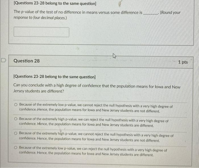 Solved [Questions 23−28 belong to the same question] The | Chegg.com