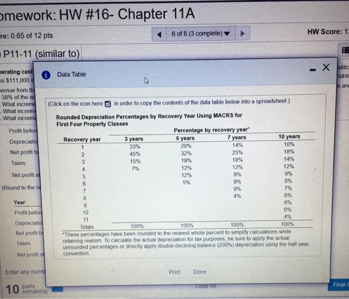 Solved Homework Hw 16 Chapter 11a Save Score 0 65 Of 12