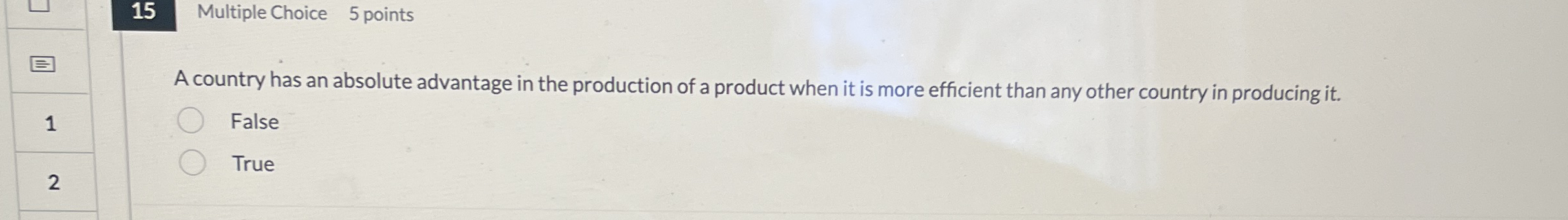 Solved 15Multiple Choice5 ﻿pointsA country has an absolute | Chegg.com