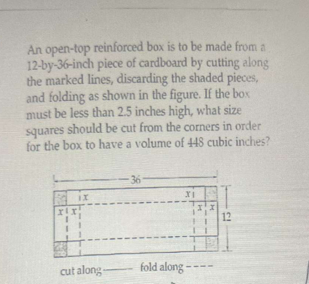 Solved An open-top reinforced box is to be made from at | Chegg.com