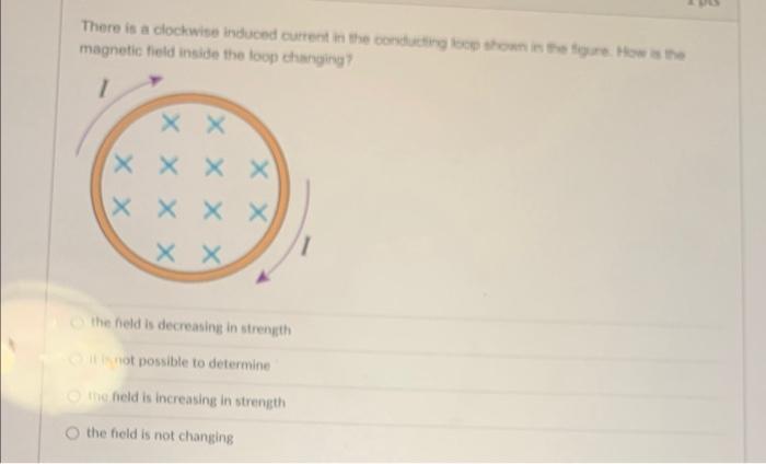 Solved There is a clockwise induced current in the | Chegg.com
