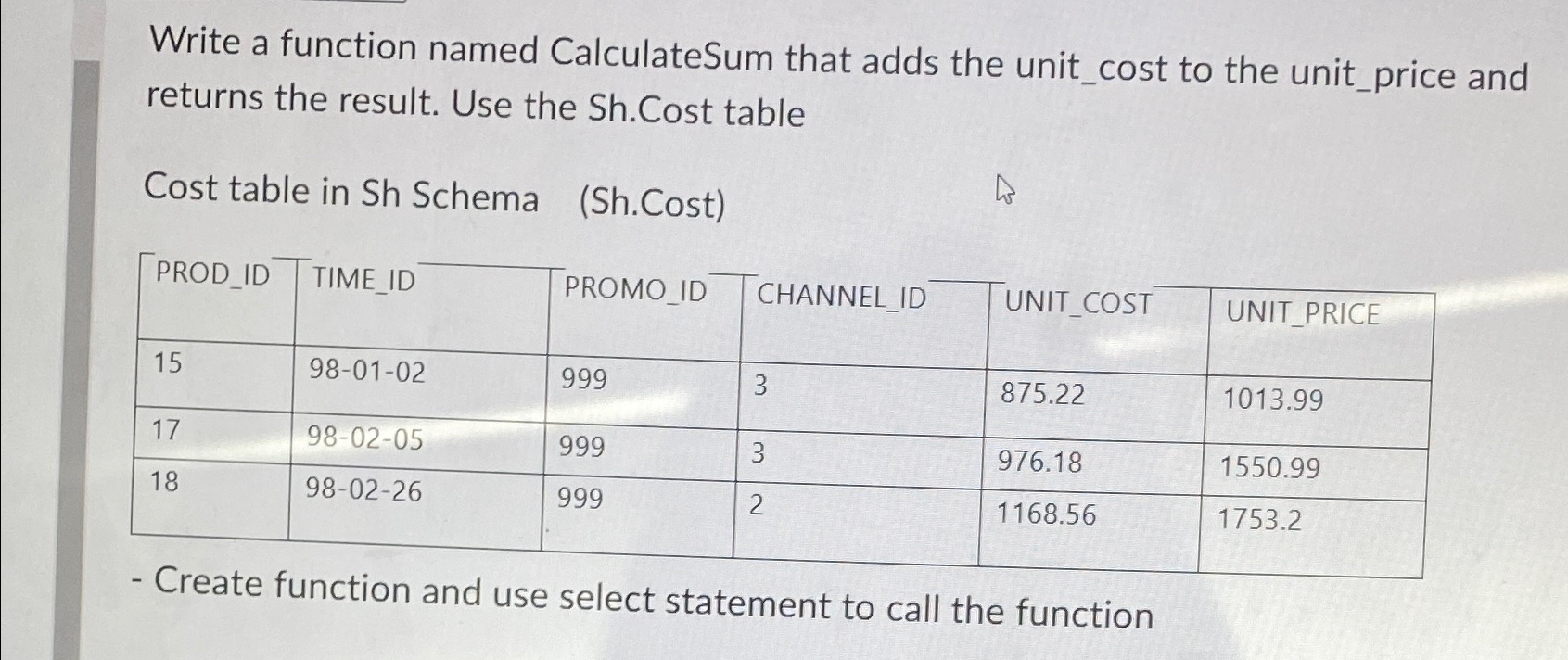 Solved Write A Function Named Calculatesum That Adds The 8907