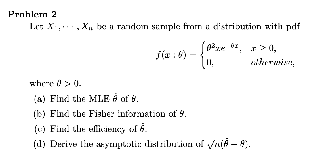 Solved by an EXPERT Problem 2Let x_(1),cdots,x_(n) be a random sample ... Solved by an EXPERT Problem 2Let x_(1),cdots,x_(n) be a random sample ...