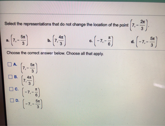 Solved Select the representations that do not change the | Chegg.com Solved Select the representations that do not change the | Chegg.com