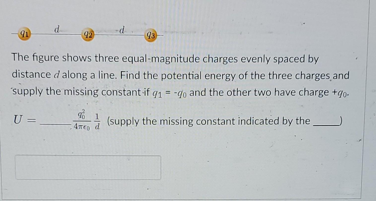 Solved The figure shows three equal-magnitude charges evenly | Chegg.com