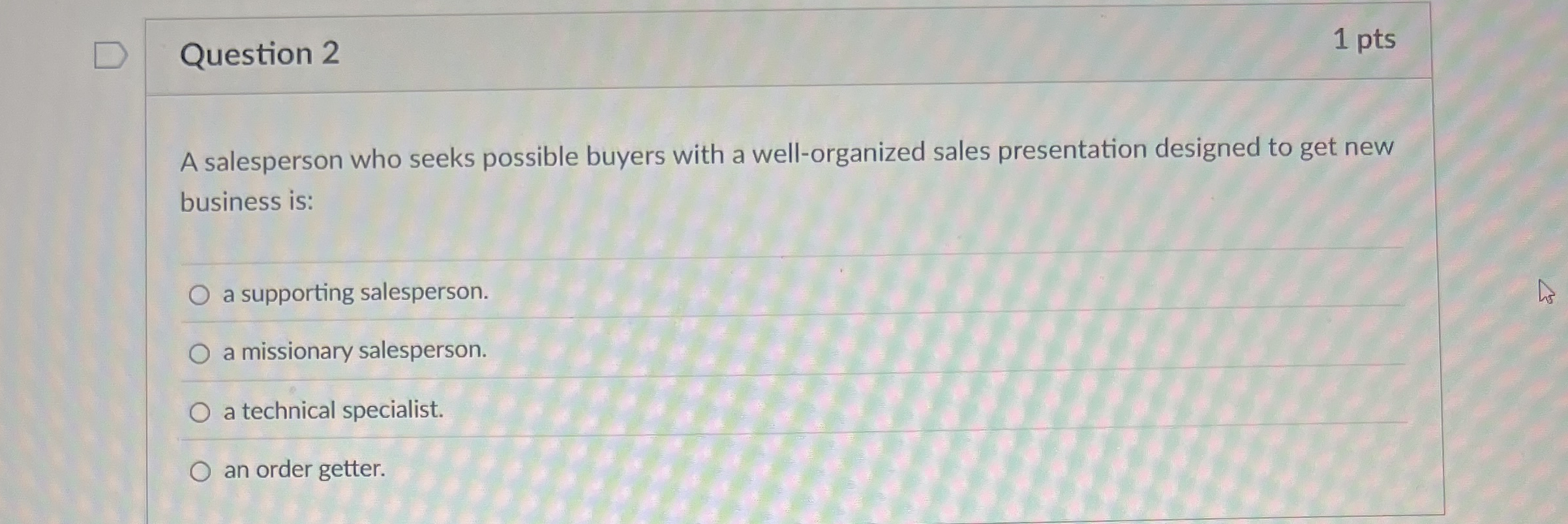 Solved Question 21 ﻿ptsA salesperson who seeks possible | Chegg.com