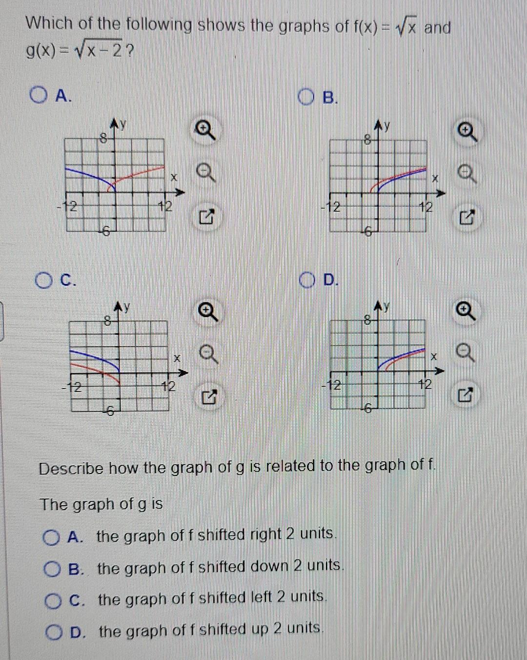 Solved X Graph The Given Functions Fand G In The Same Chegg