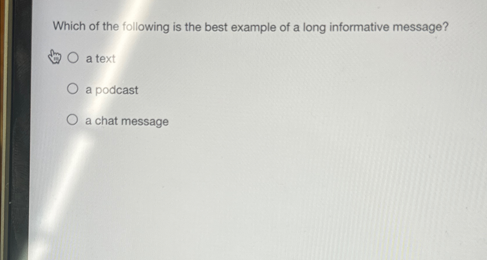 Solved Which of the following is the best example of a long | Chegg.com